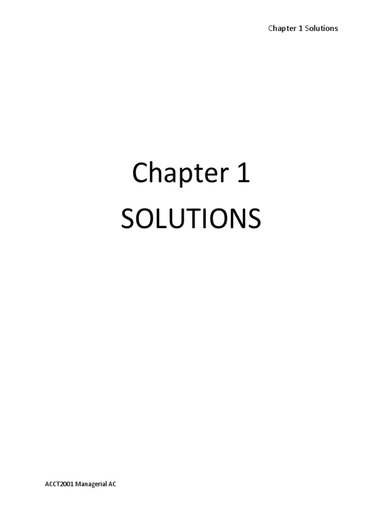 Solutions CH 1 | PDF | Cost | Income
