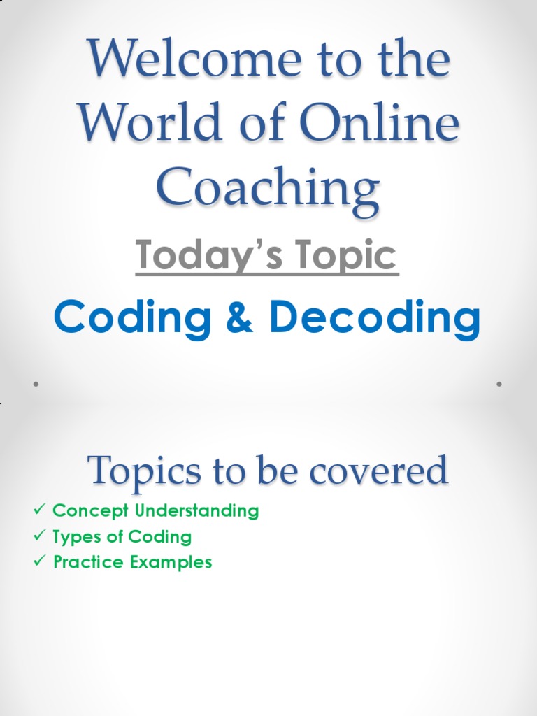 Coding Decoding Pdf Cognition Linguistics