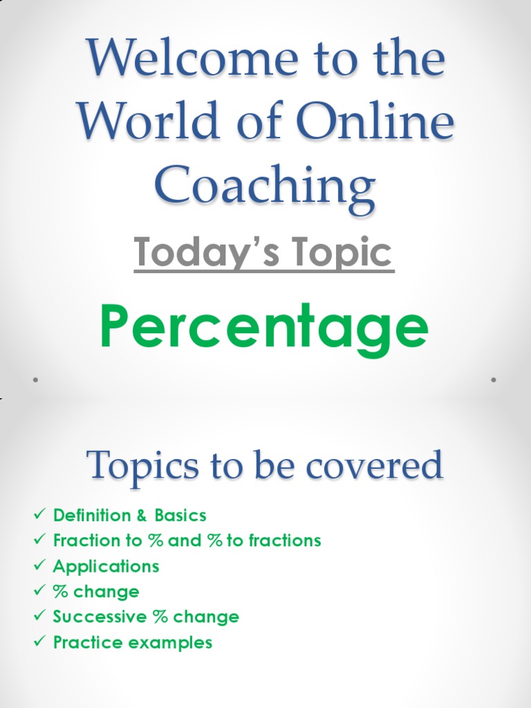 Percentage Concepts for Students | PDF | Grape | Mango