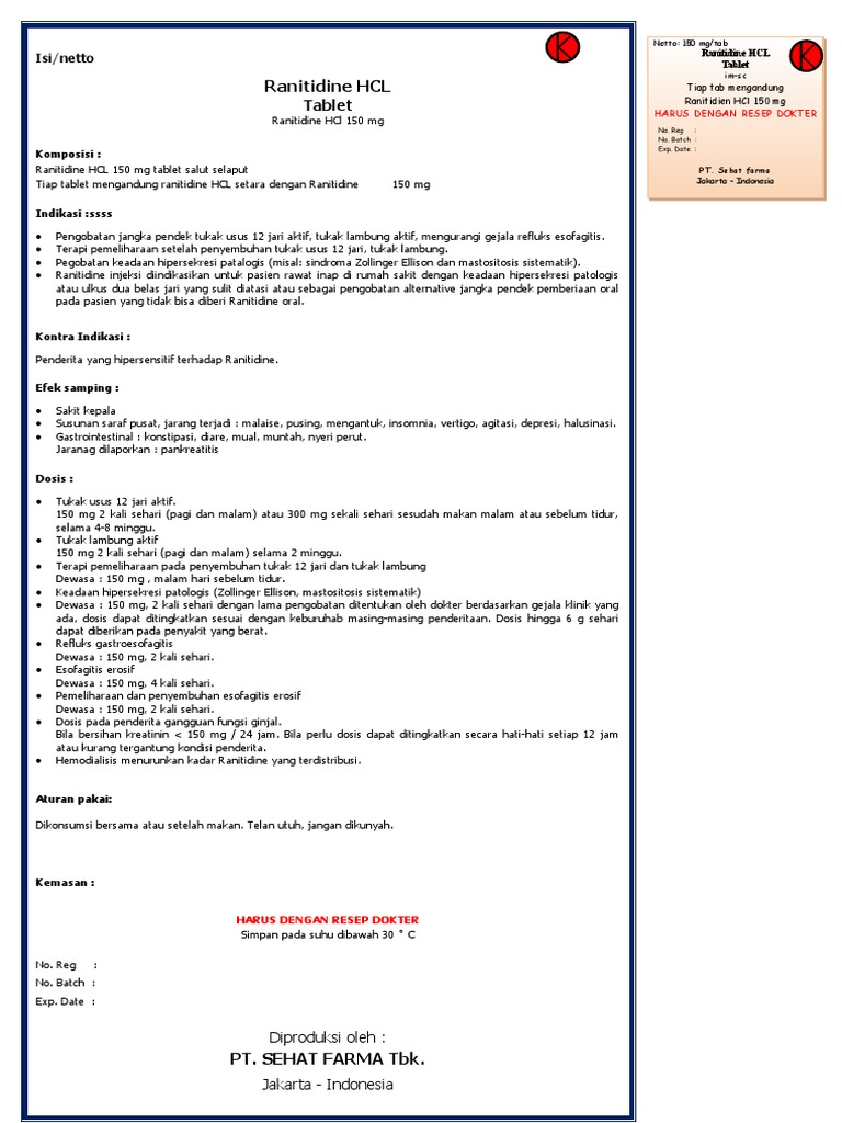Brosur Ranitidine | PDF