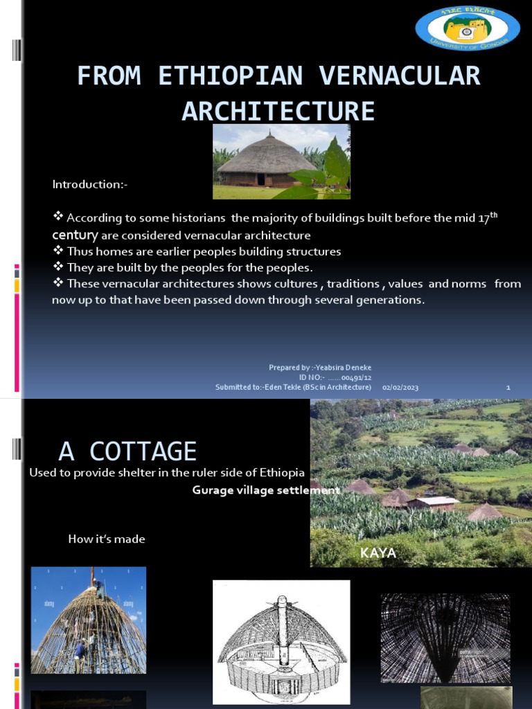 Ethiopian Vernacular Architecture | PDF