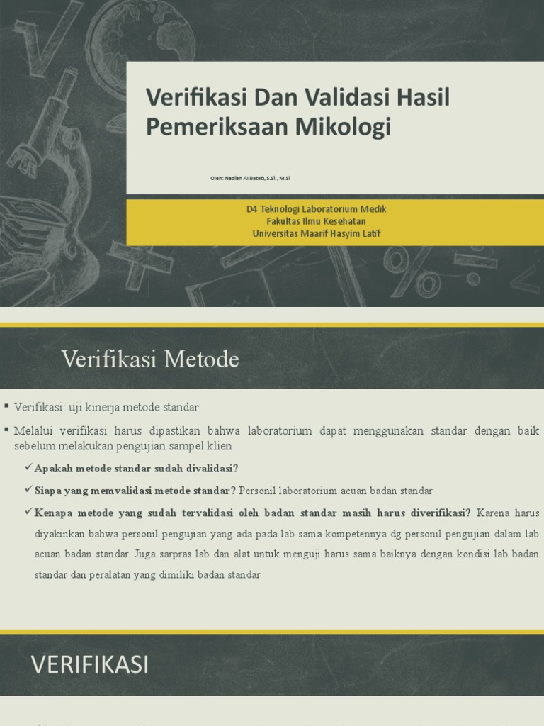 Verifikasi Dan Validasi Pemeriksaan Mikologi | PDF