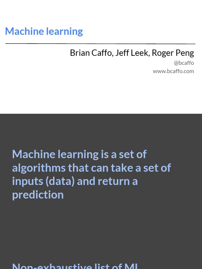 02 Machine-Learning-V-Statistics | PDF | Machine Learning | Statistics