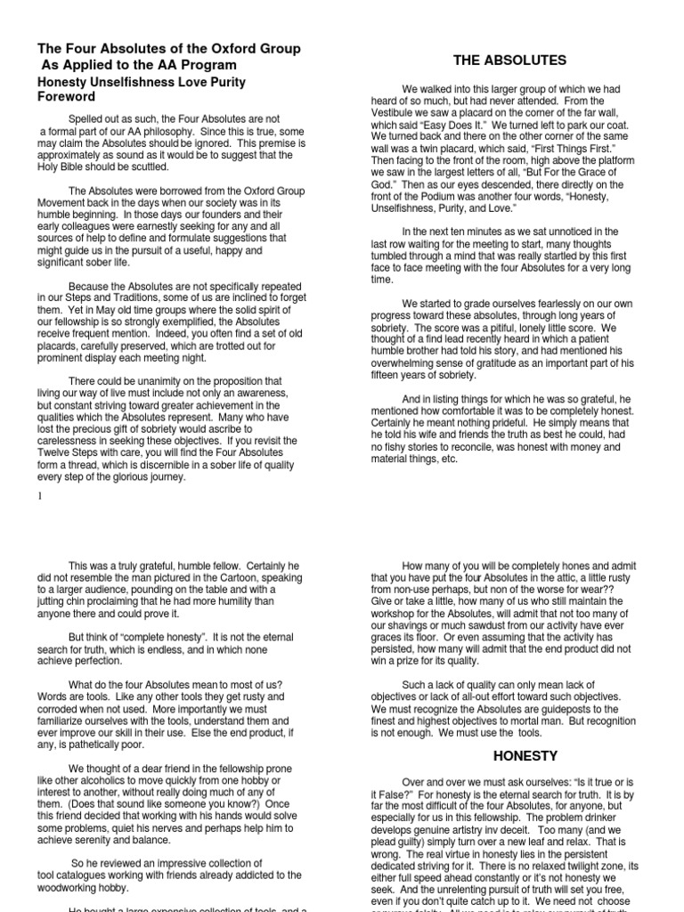 Four Absolutes Pamphlet | PDF | Virtue | Truth