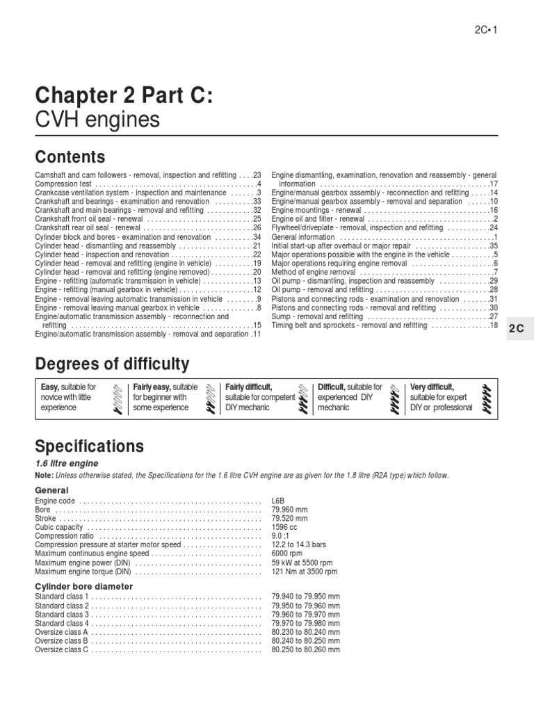 Manual Motor Ford Sierra 004 - CVH Engines | PDF | Internal Combustion Engine | Motor Oil