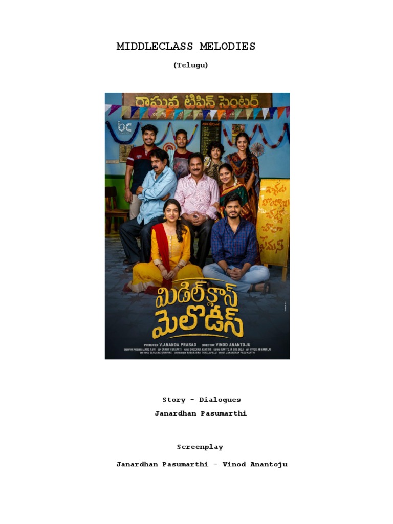 Script Middle Class Melodies Telugu | PDF