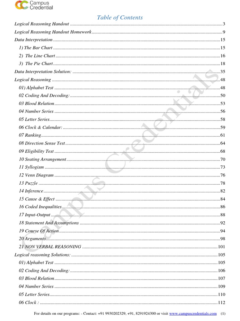 Book For Practice V2.01 Reasoning & DI | PDF | Deductive Reasoning | Logic