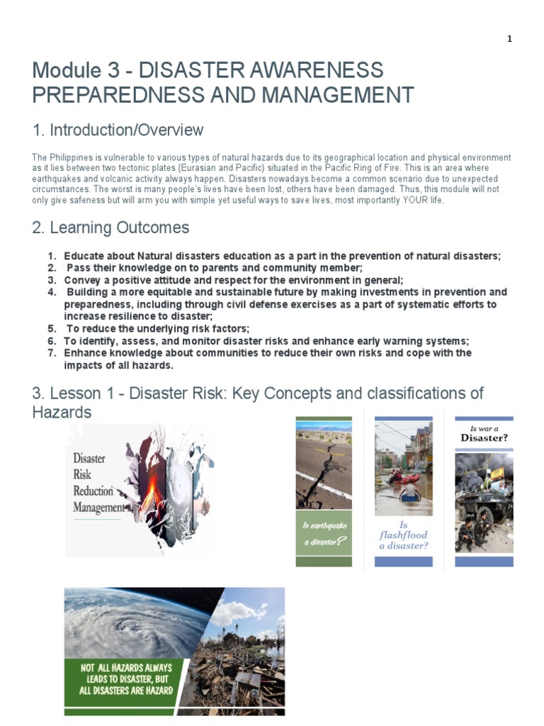 NSTP Module 3 - DISASTER AWARENESS PREPAREDNESS AND MANAGEMENT | PDF ...