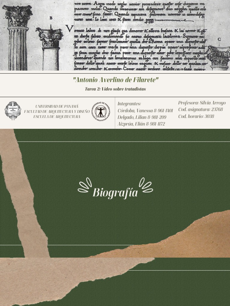 Tarea 2 Antonio Averlino de Filarete | PDF