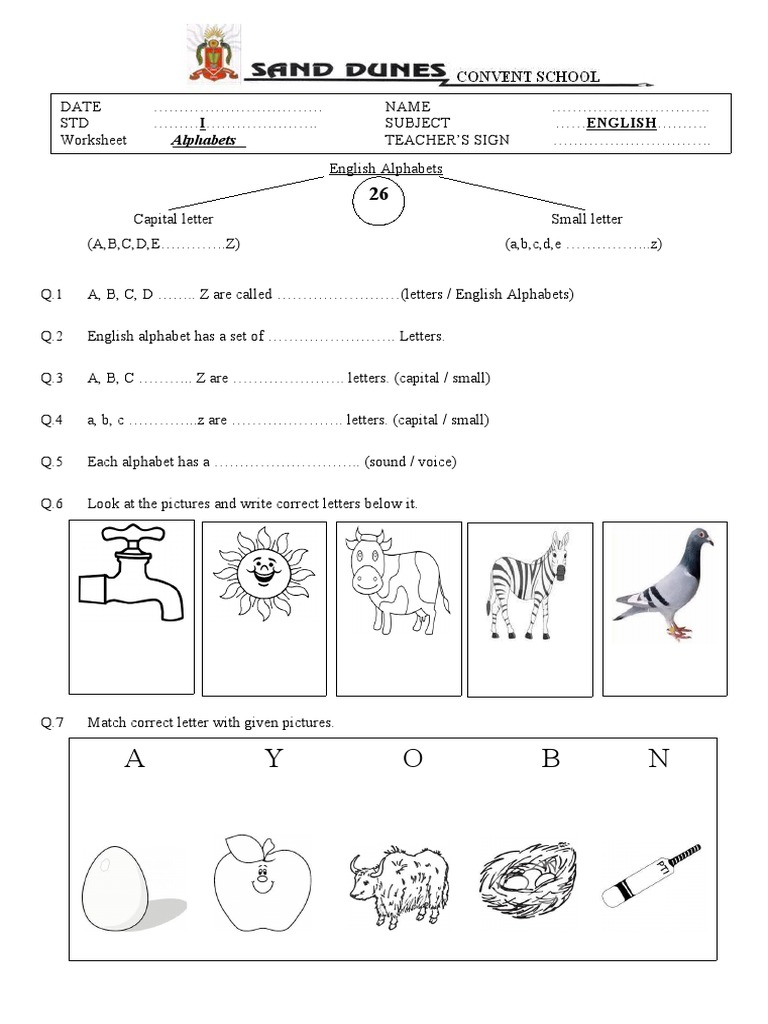 English Alphabet Worksheet | PDF | Language Arts & Discipline ...