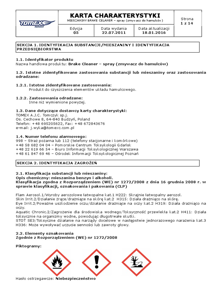 BC 01 Karta Charakterystyki v.5 | PDF