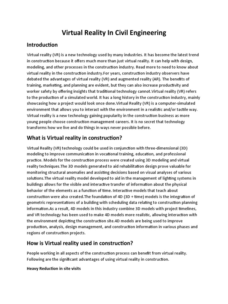 VR Report | PDF | Virtual Reality | 3 D Computer Graphics