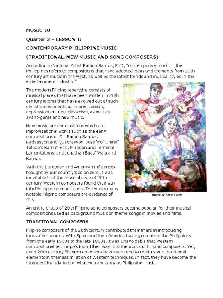 MUSIC 10 3rd Quarter Lesson 1 | PDF | Musical Compositions | Composers