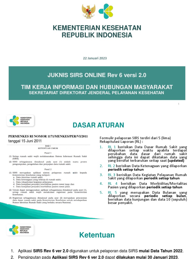 Juknis SIRS Online Rev6 Ver 2 | PDF