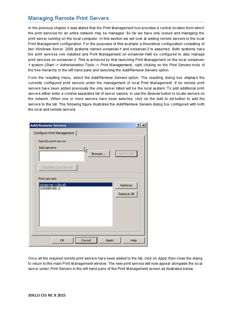 Managing Remote Print Servers | PDF | Printer (Computing) | Computer Network