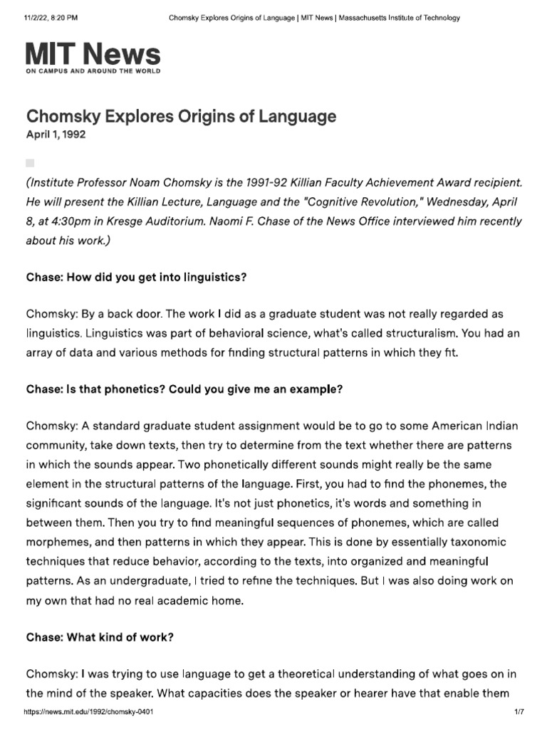 Chomsky 1992 | PDF