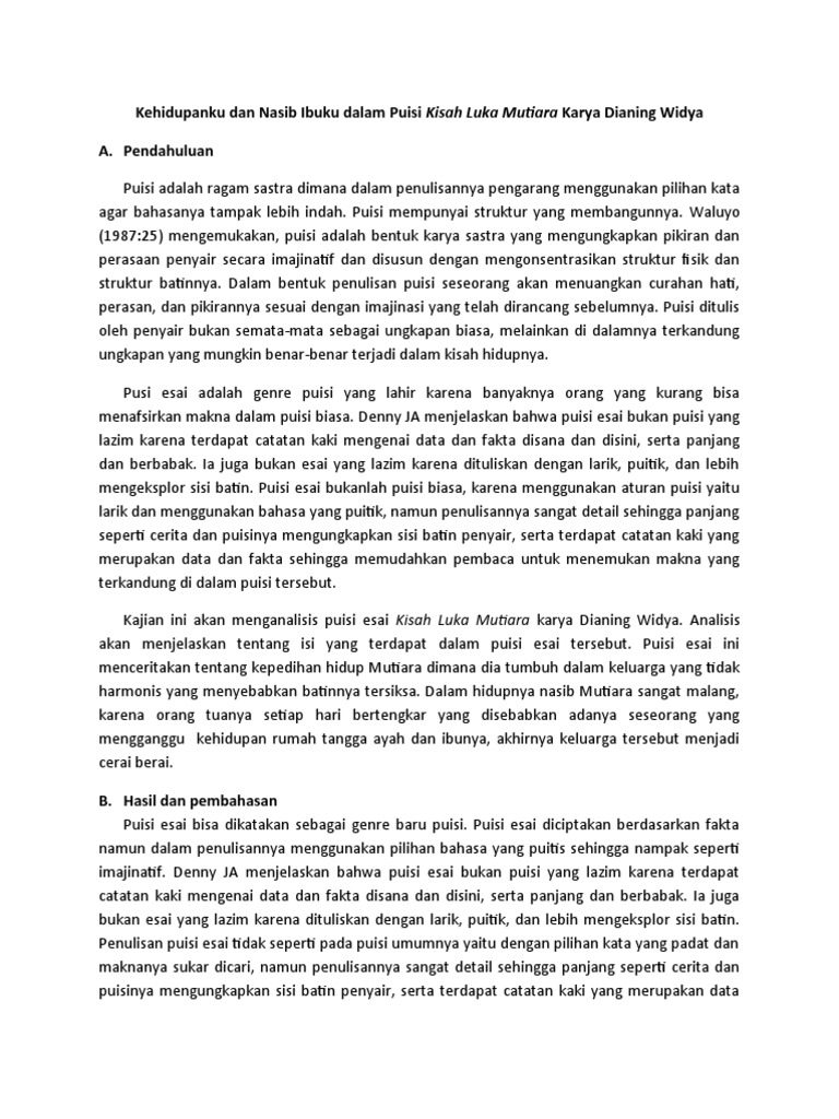 Analisis Puisi Esai | PDF | Puisi