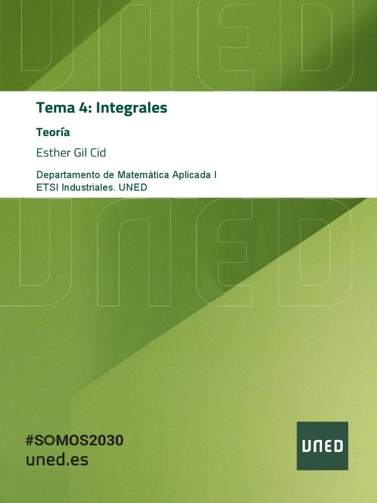 Tema4 Integrales Teoría | PDF | Integral | Derivado