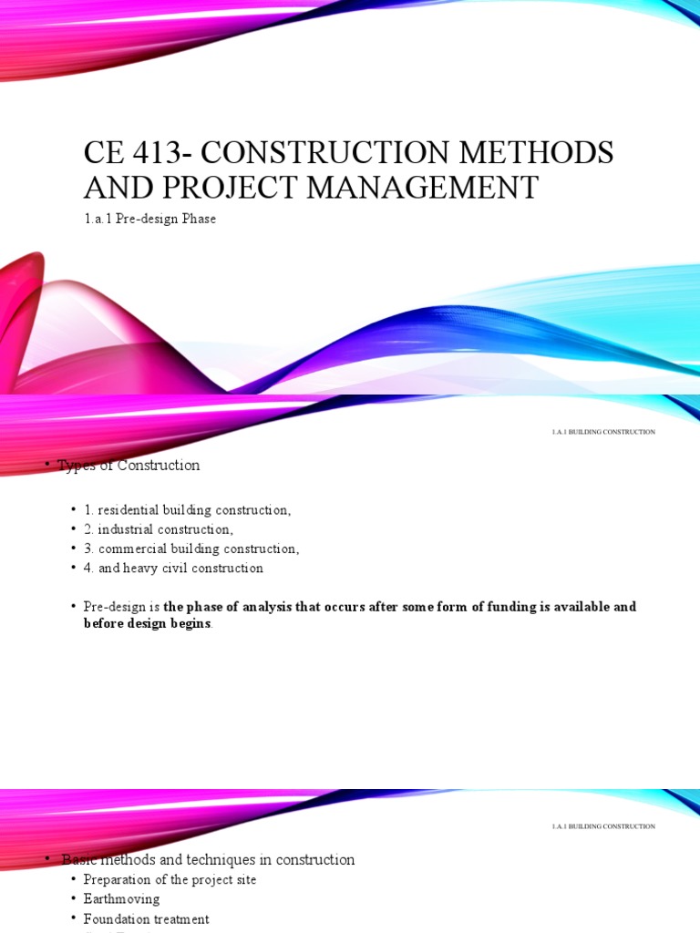 CE 413 Building Construction Pre Design Phase Preparation of The Project Site | PDF | Asbestos ...