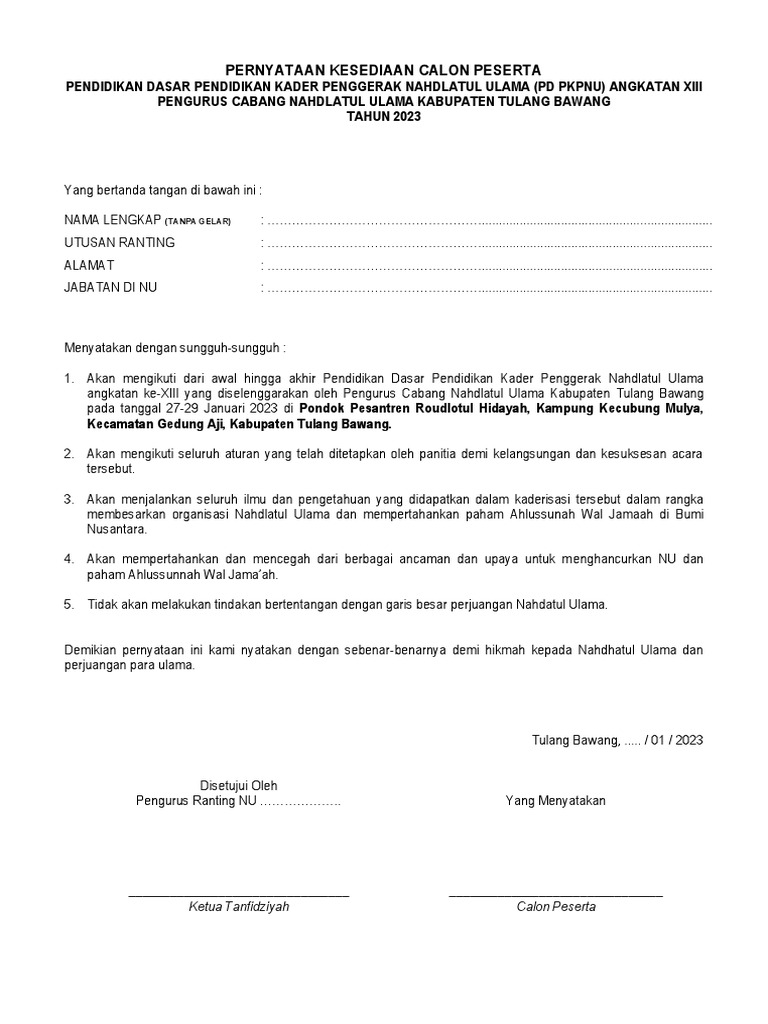 Formulir PKP XIII | PDF