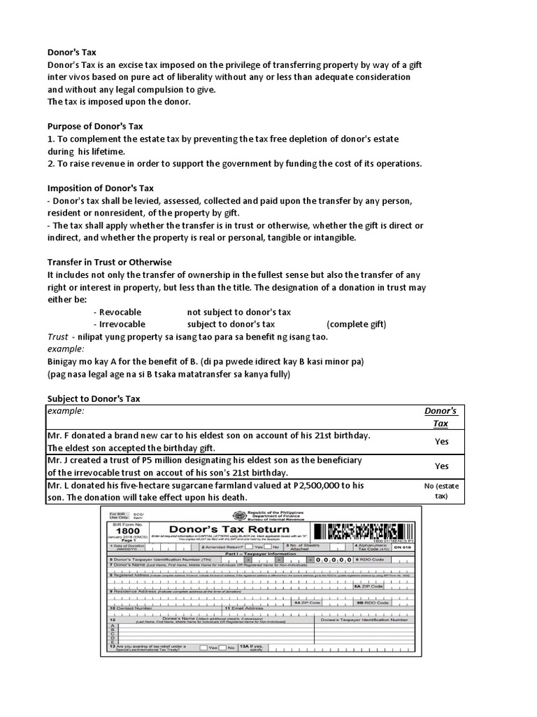 Understanding Donor's Tax in the Philippines | PDF | Taxes | Trust Law