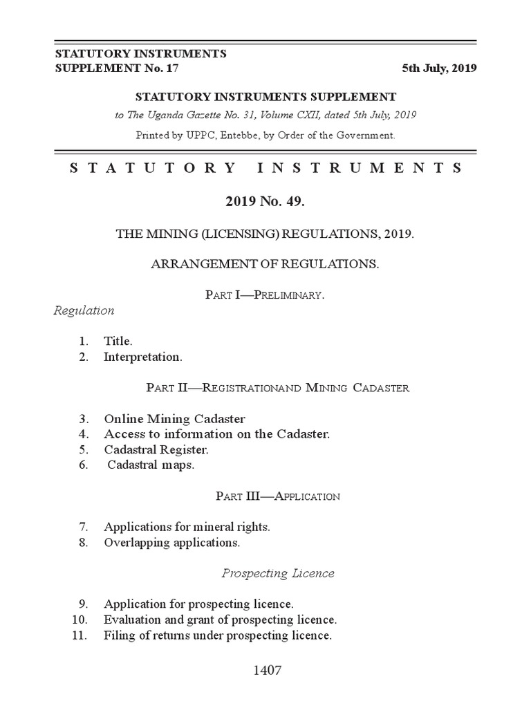 Mining Licensing Regulations, 2019 | Download Free PDF | Audit | License