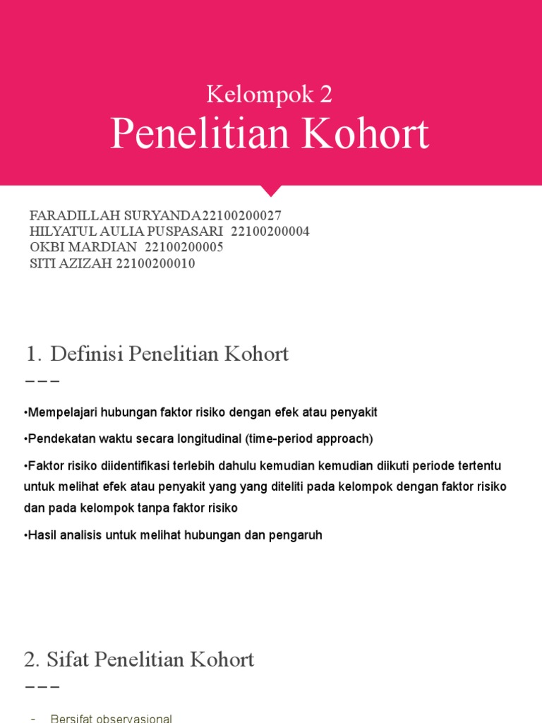 Kelompok 2. Penelitian Kohort | PDF