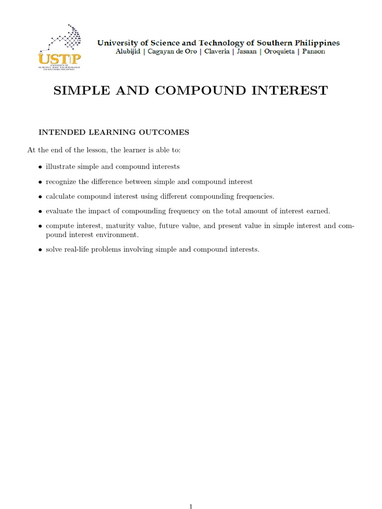 MMW - On Simple and Compound Interest | PDF | Interest | Compound Interest