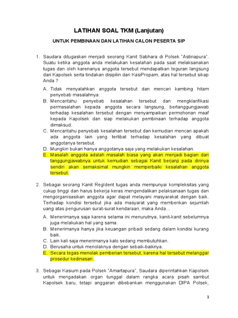 Simulasi Soal TKM II | PDF