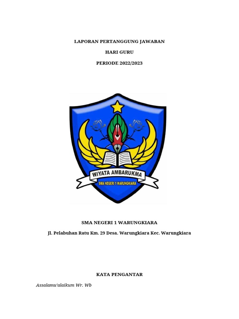 Laporan Pertanggungjawaban Hari Guru 2022 | PDF
