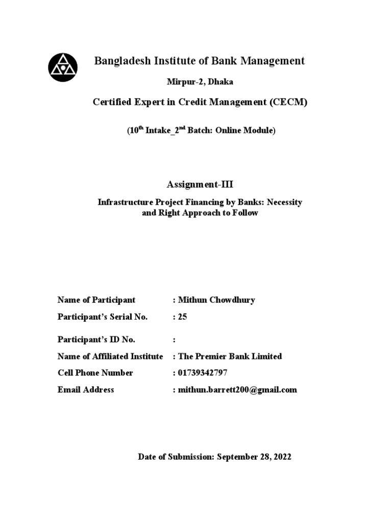 25 - Mithun - 10 - Assignment III | Download Free PDF | Project Finance ...