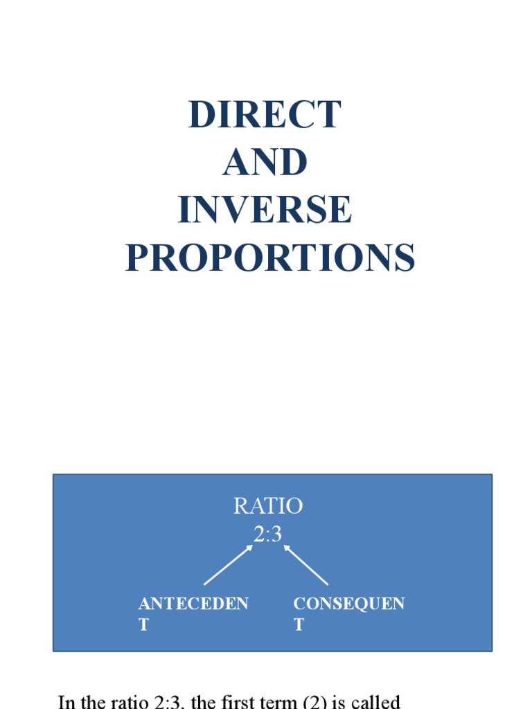 Direct and Inverse Proportions Guide | PDF | Ratio | Metrology
