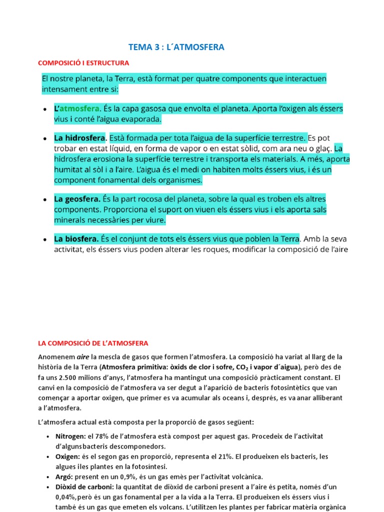 Tema 3 L Atmosfera | PDF