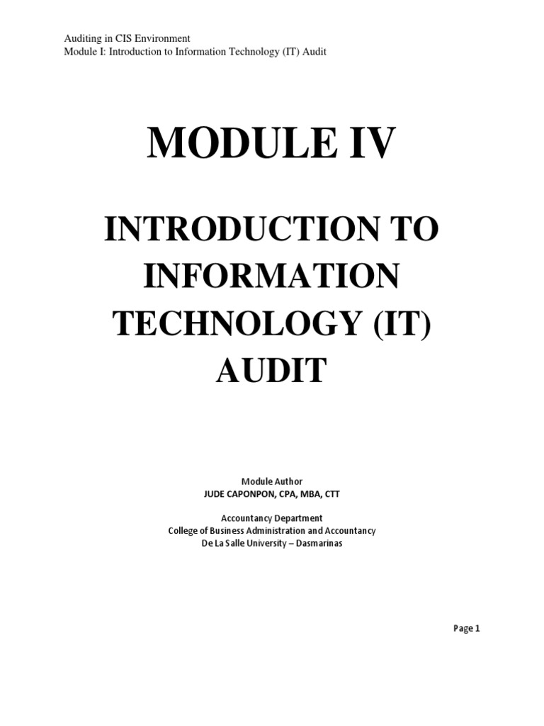 Module I - Lesson 2 | PDF | Financial Audit | Internal Control