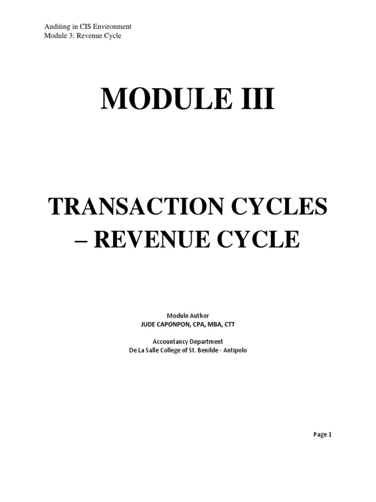 Transaction Cycle - Topic2 - Revenue Cycle | PDF | Inventory | Invoice