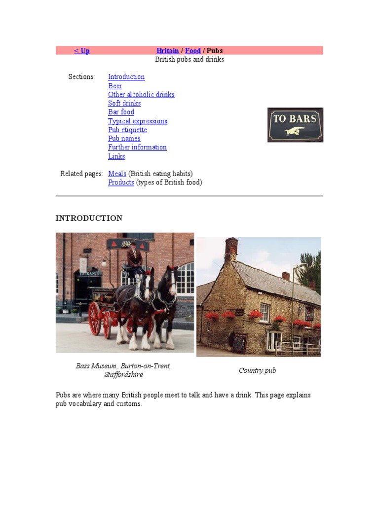 British Pub Drinks and Etiquette Guide | PDF | Beer | Pub
