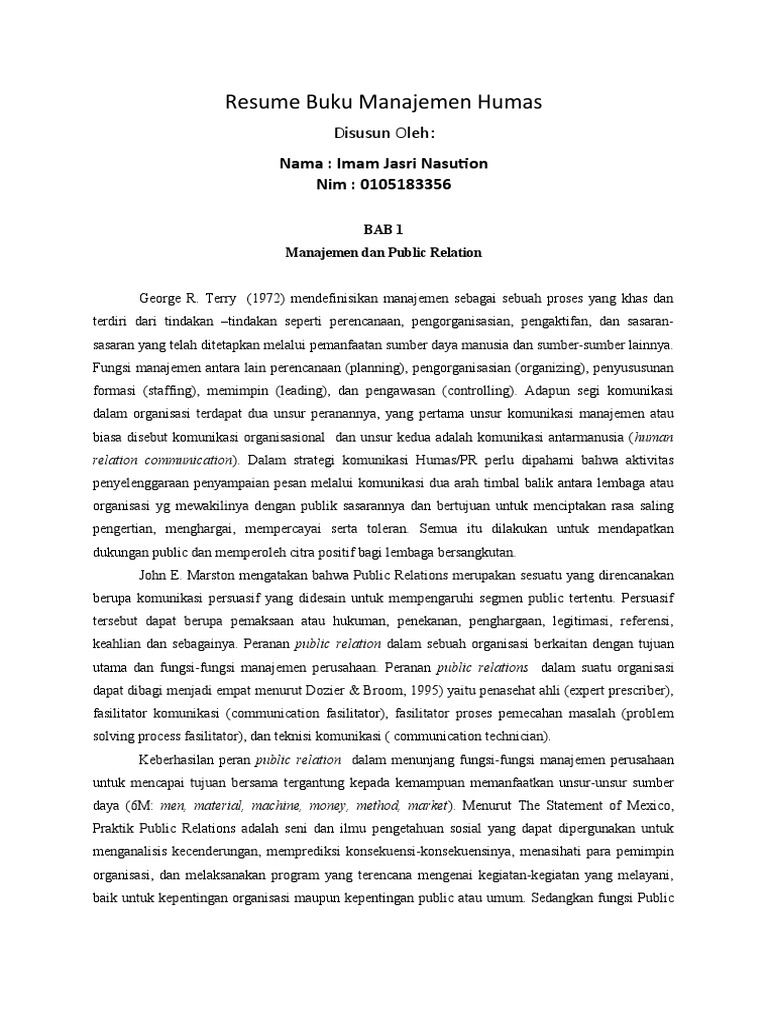 Resume Humas (Imam) | PDF