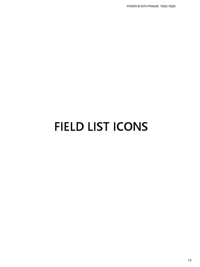 Power BI Field List Icon Guide | PDF | Computer Programming | Computer Data
