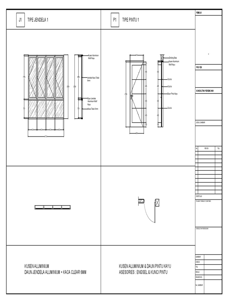 Denah & Detail Pintu + Jendela | PDF