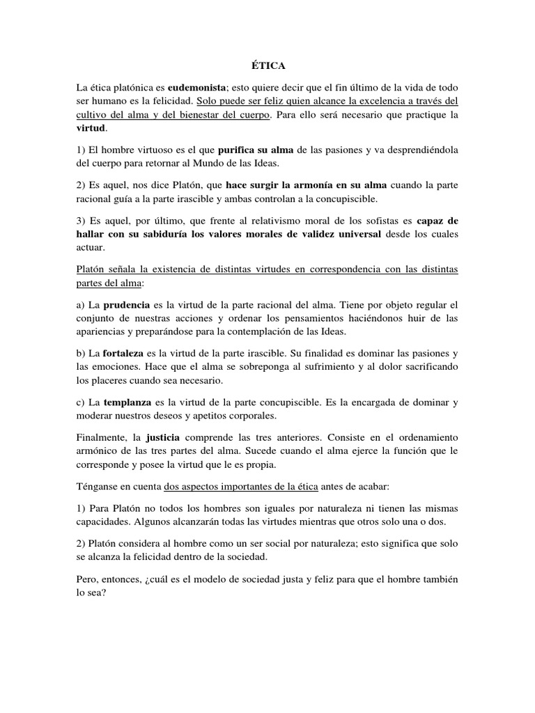 Ética y Política - Platón | PDF | Platón | Virtud