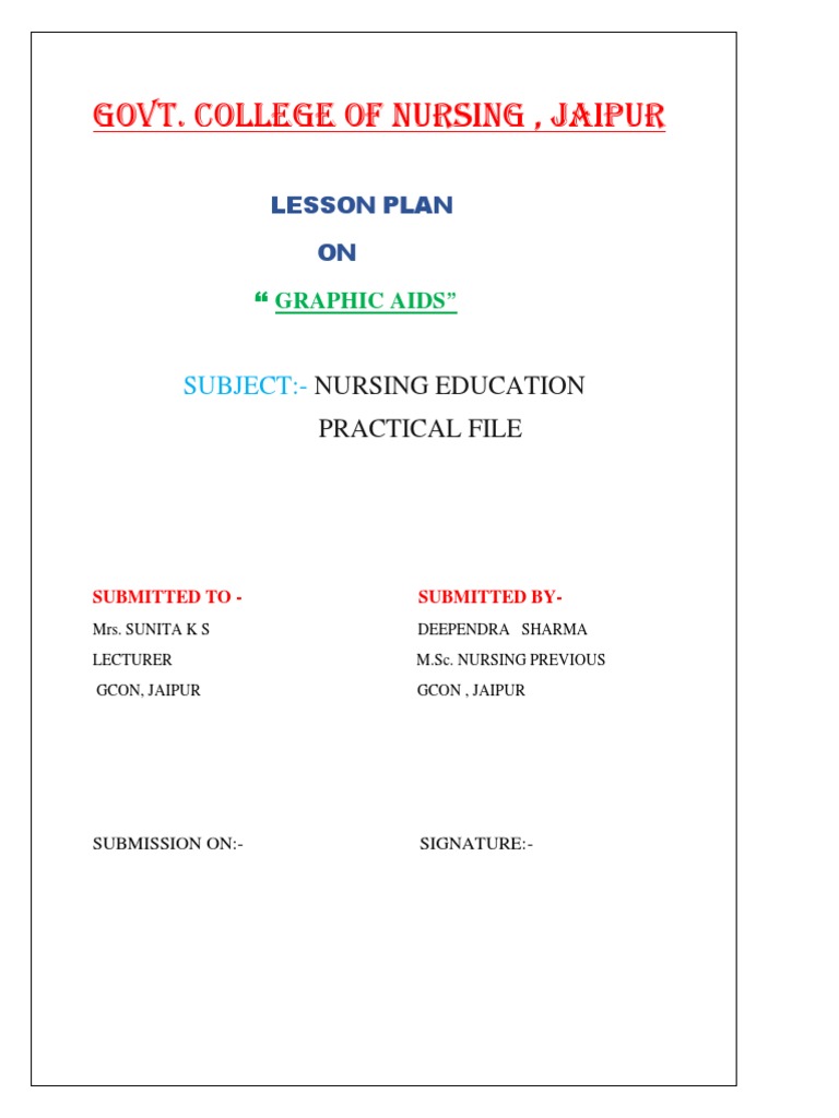A Lesson Plan on Graphic Aids for Nursing Students | PDF | Map | Chart