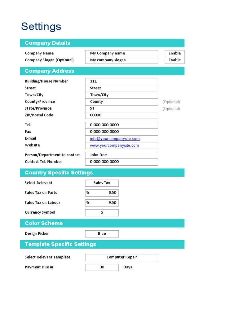 Computer Repair Invoice Template | PDF | Payments