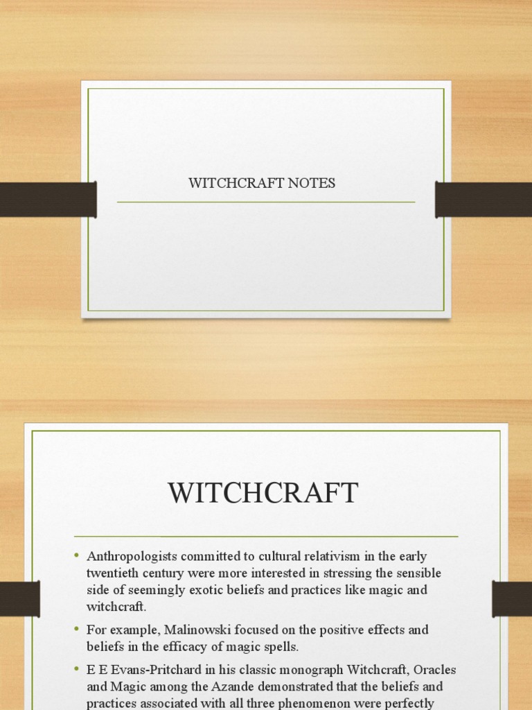 Witchcraft Notes | PDF | Witchcraft | Philosophical Theories