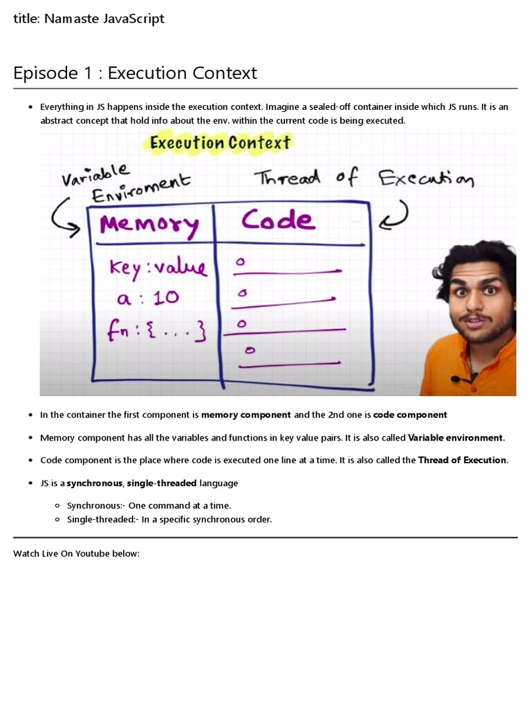 Namaste Javascript Notes Pdf Scope Computer Science Variable Computer Science