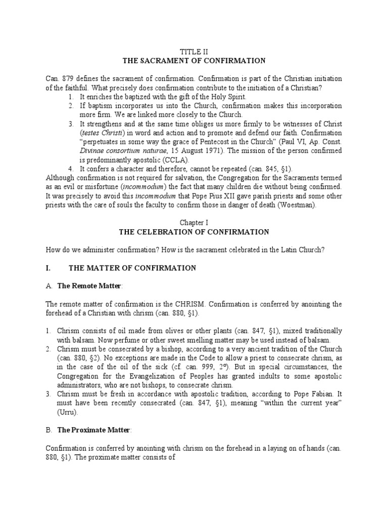 Confirmation Sacrament Guide | PDF | Confirmation | Catholic Church