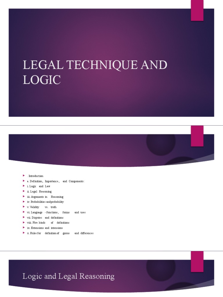 Legal Reasoning and Argumentation Techniques | PDF | Argument | Logic