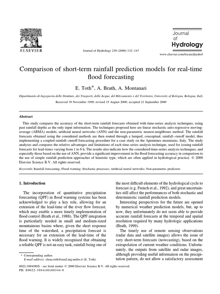 Comparison of Short-Term Rainfall Prediction Models For Real-Time Flood Forecasting | Download ...