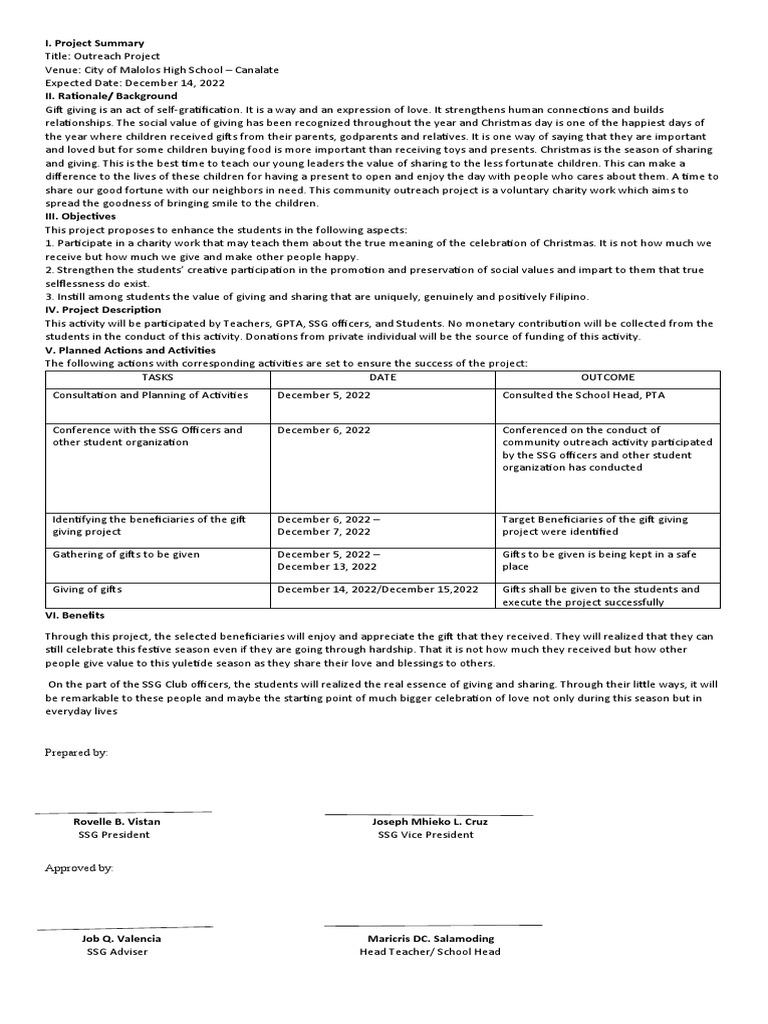 Outreach Project Proposal | PDF