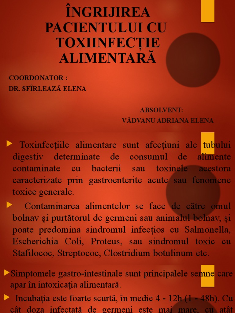 Toxiinfecția Alimentară | PDF