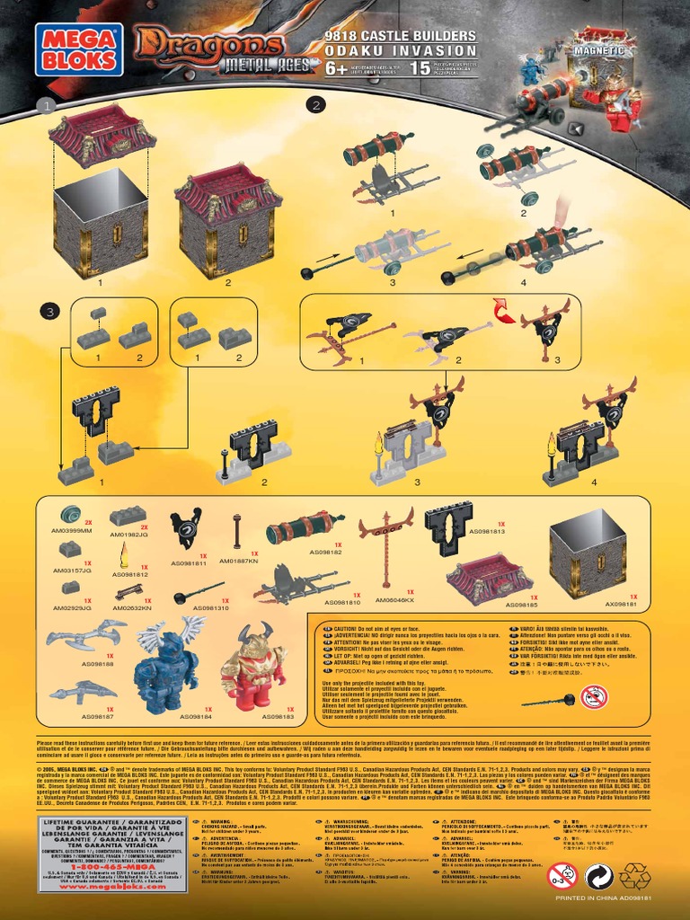 Mega Bloks - Dragons Metal Ages - 9818 - Castle Builders Odaku Invasion ...